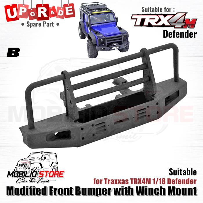 Jual Upgrade Modified Front Bumper with Winch Mount for TRX4M Defender ...