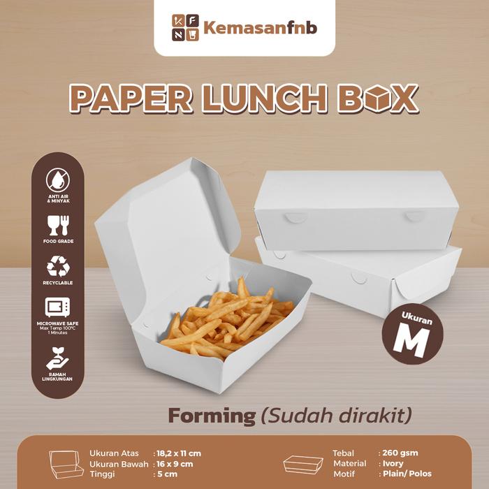 Promo Paper Lunch Box [Forming] polos Ivory 260gr laminasi 1PE ukuran M ...