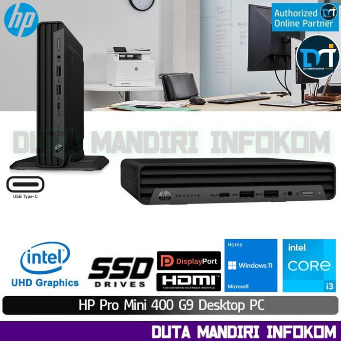 Promo HP PRO Mini 400 G9 Desktop PC - i3 12100T 4GB 512GB UHD K+M WIN11 ...