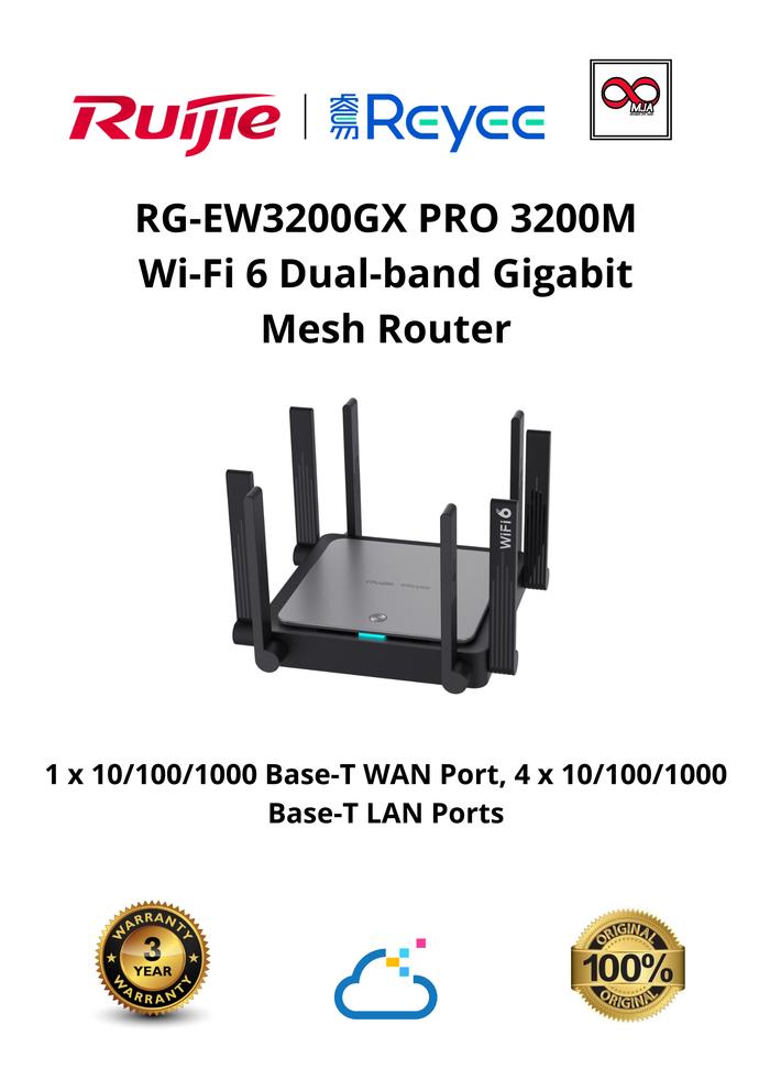 Jual Ruijie Reyee RG-EW3200GX PRO AX3200 WiFi 6 Gigabit Mesh Router ...