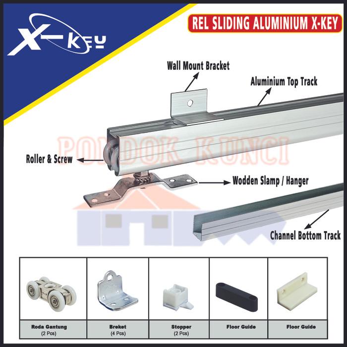 Jual Rel Sliding Pintu Gantung Aluminium X-key 300 Cm Track Pintu Geser ...
