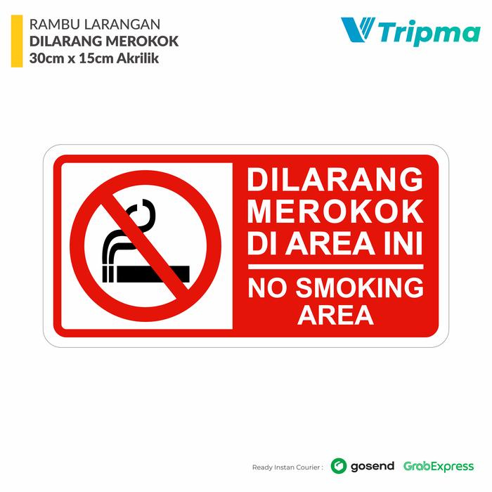 Jual Rambu Dilarang Merokok 30cm x 15cm Akrilik + Sticker Cutting ...