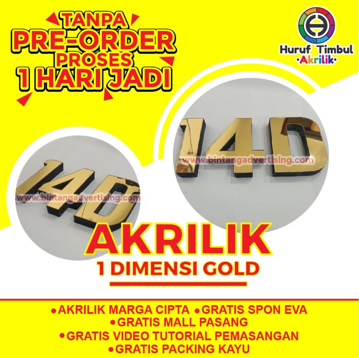 Jual HURUF TIMBUL AKRILIK GOLD MC MIRROR SPON EVA 1 LAYER MURAH ...