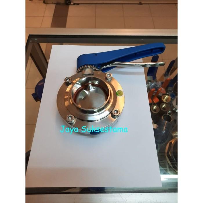 Jual Butterfly Valve Sanitary 3" inch Stainless SS 316L SPV Foodgrade ...
