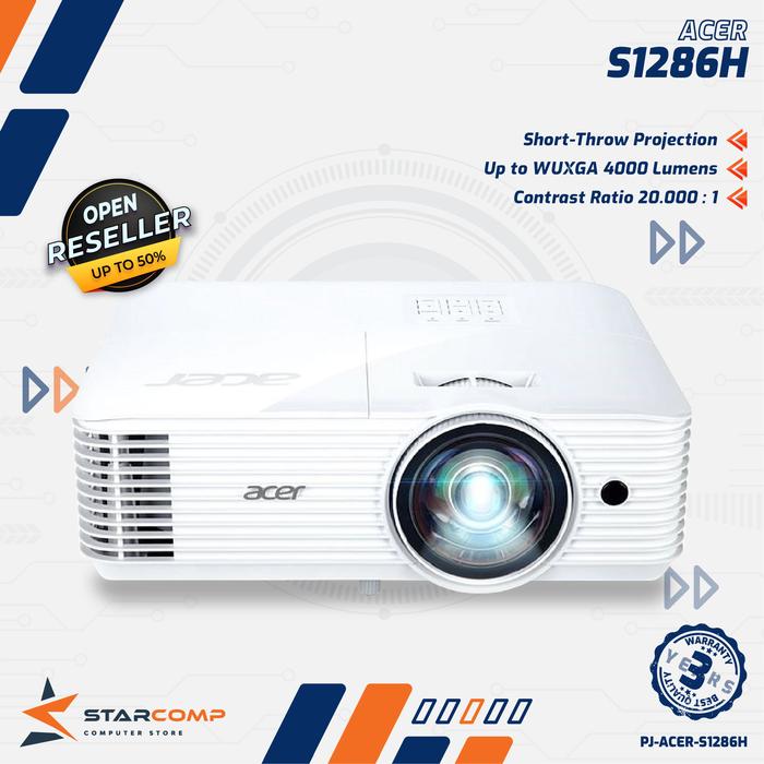 Promo Proyektor ACER S1286H Short Throw 3.500 ANSI Lumens XGA HDMI ...