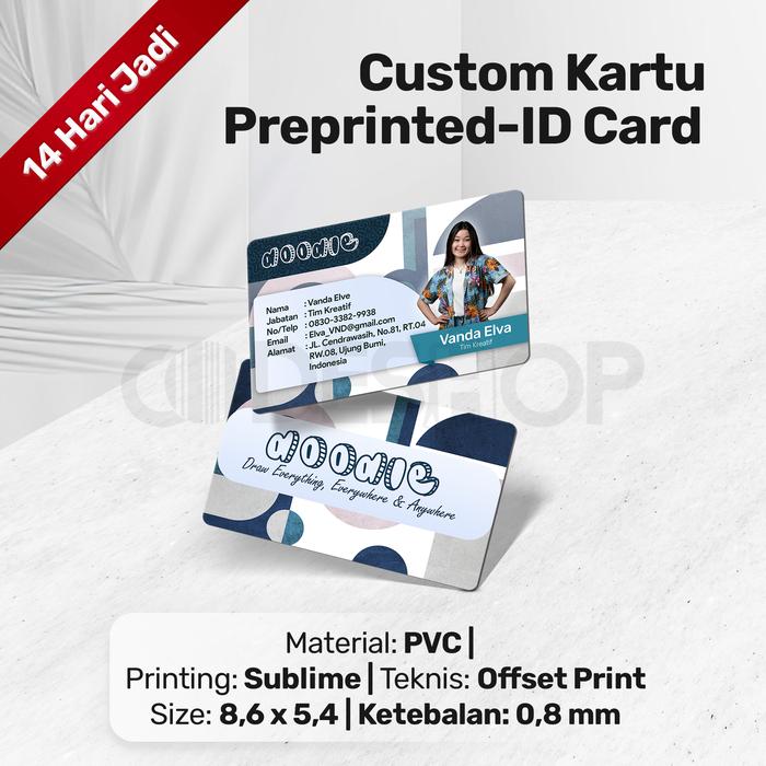 Jual Jual Cetak Kartu Preprinted-ID Card - Kartu Identitas - Custom ...