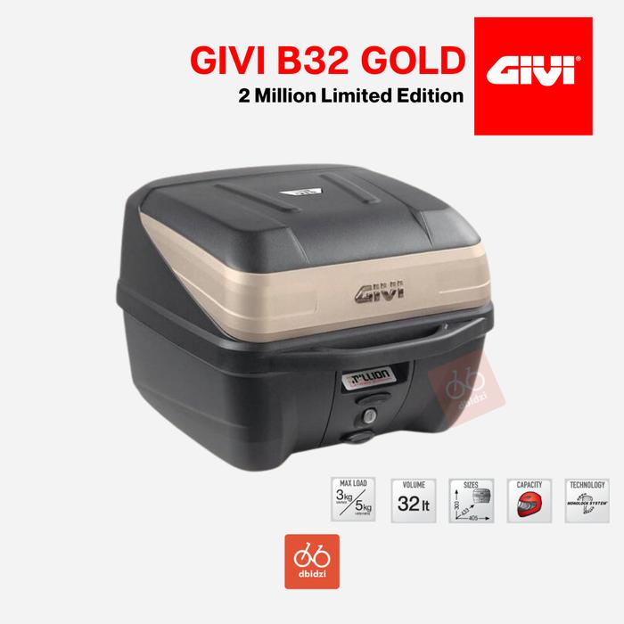 Jual Top Box Motor GIVI B32 Gold Boks Top Case 2 Million Edition - Kota ...