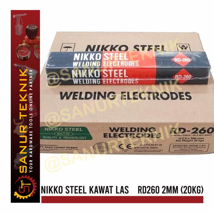 Jual NIKKO STEEL Welding Electrodes Kawat Las RD 260 RD260 2mm 2 mm ...