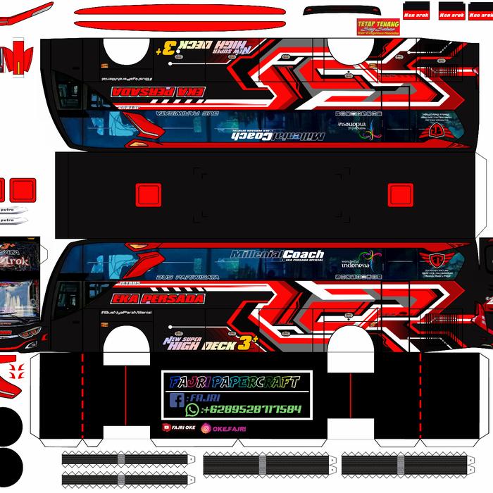 Jual Lembaran Pola Eka Persada Papercraft Bus skala 50 Ken Arok - Kota ...