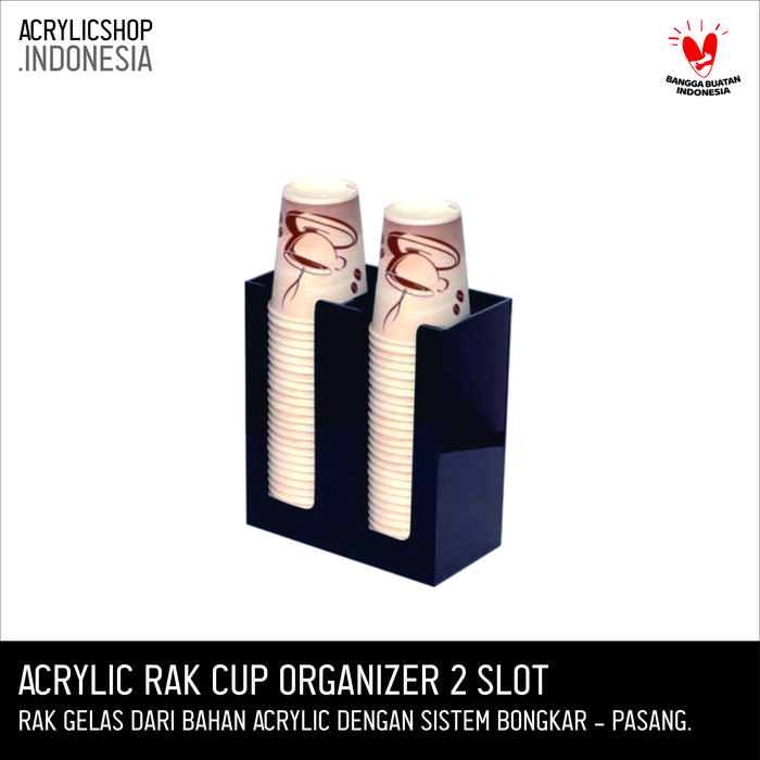 Jual Rak | Rack | Dispenser | Organizer Paper Cup 2slot - Rakitan Di ...
