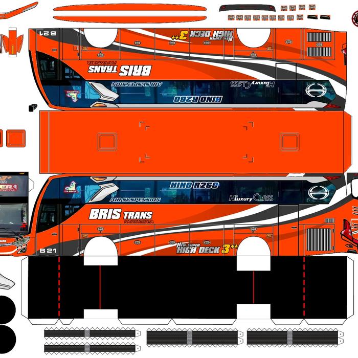 Jual Lembaran Pola Papercraft Bus Tuan muda draka Skala 50 - STJ DRAKA ...