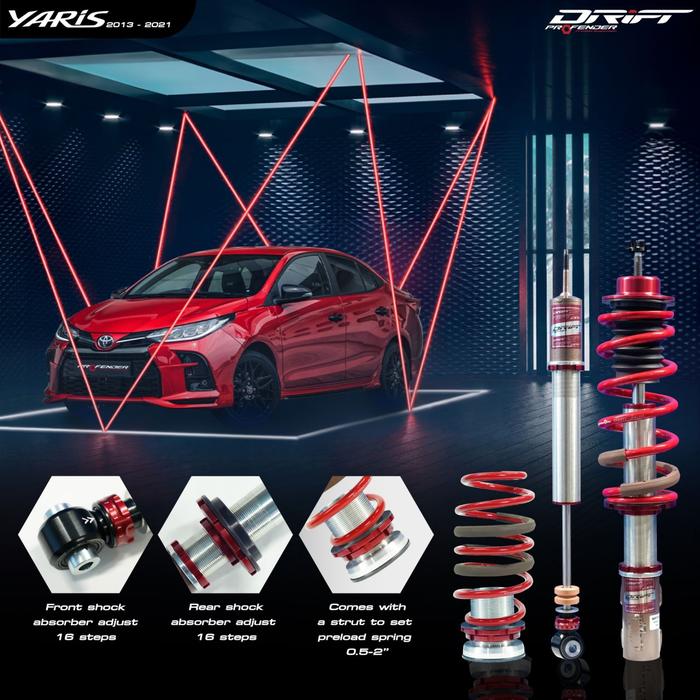 Promo Shockbreaker Suspensi Coilover Profender Drift Series Yaris 2013 ...