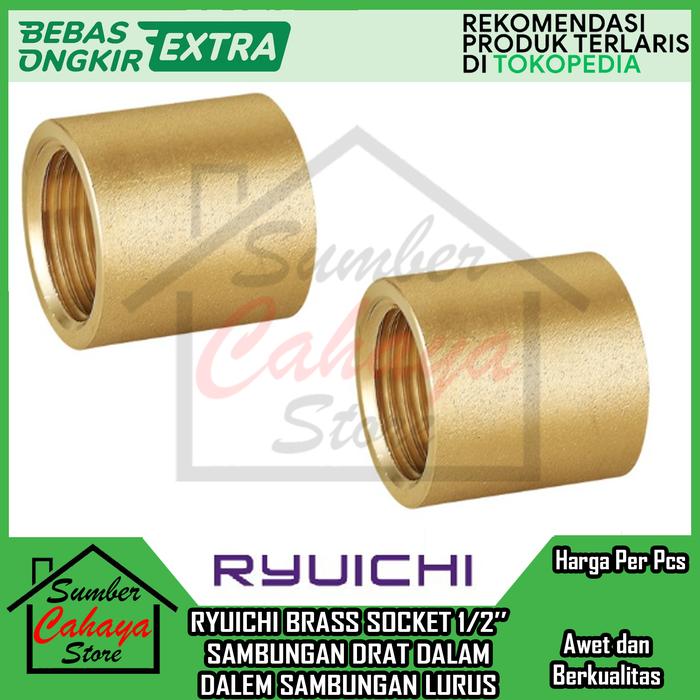 Promo RYUICHI BRASS SOCKET 1/2’’ INCI RYU121 SAMBUNGAN LURUS DRAT DALAM - Kota Palembang ...