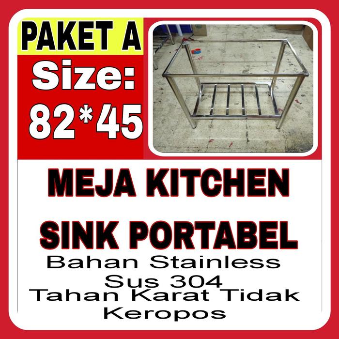 Jual Kitchen Sink Meja Portabel/Stainless Sus 304 kitchen Sink - Paket ...