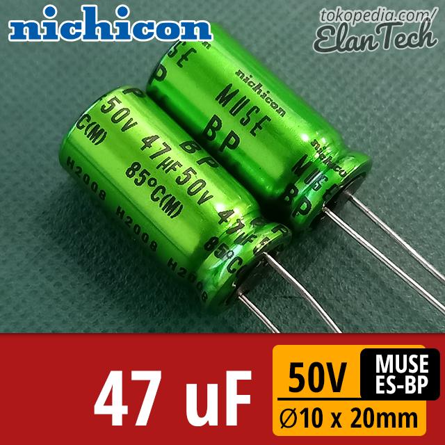Jual Elco 47uF 50V Nichicon Muse ES BP 47 uF Kapasitor Capacitor ...