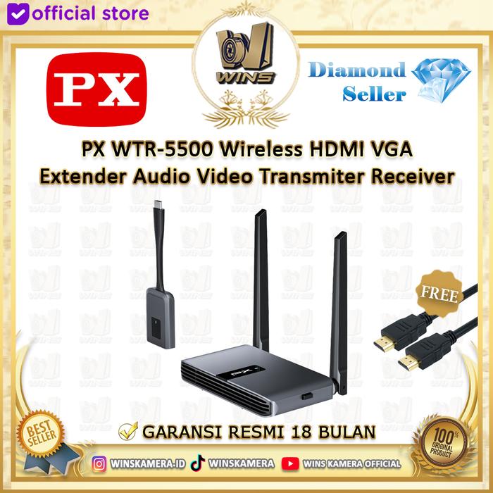 Promo PX WTR-5500 Wireless HDMI VGA Extender Audio Video Transmiter ...