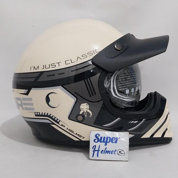 Jual Helm Cakil JP signature Motif by JPX - SG11 cream LB, L - Jakarta ...