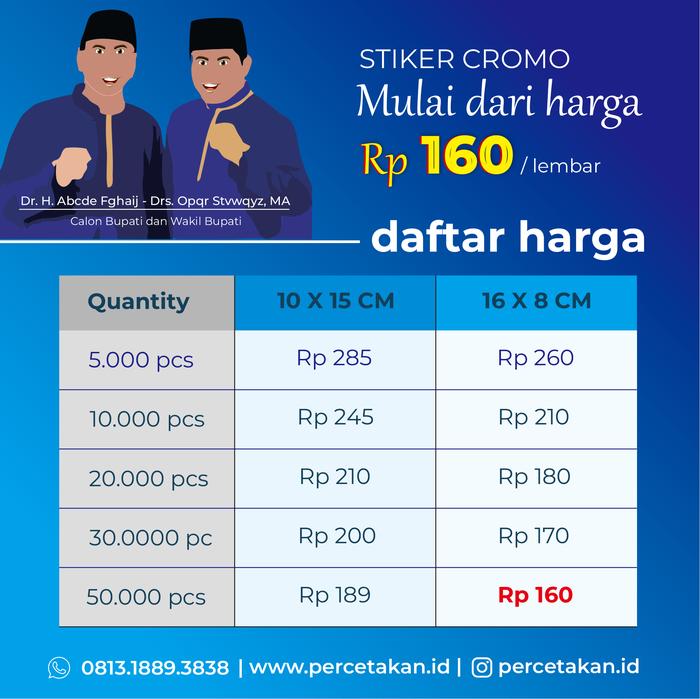Jual Stiker Pilkada Stiker Caleg | stiker partai | ukuran 8 x 16 cm ...