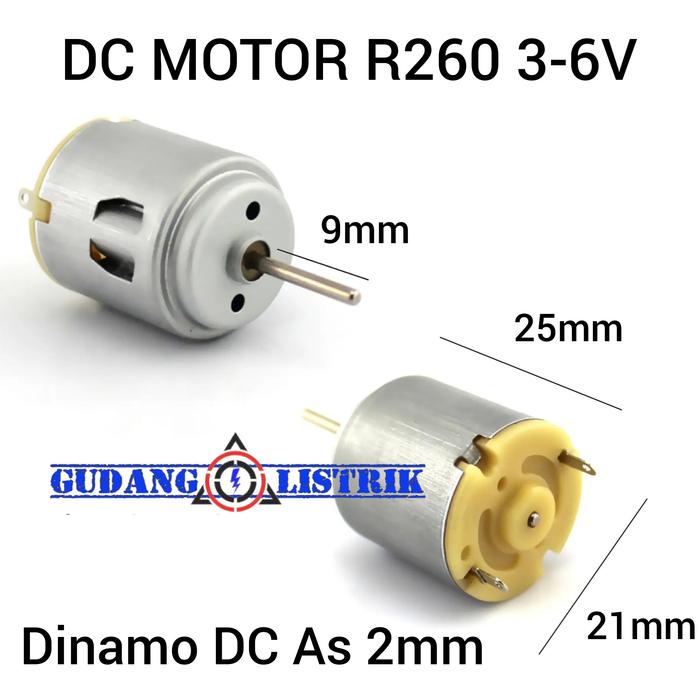 Jual Dinamo Motor DC 3-6V Brushed R260 High Speed As 2mm - Kota ...
