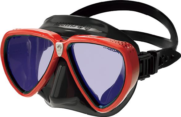Promo Diving Mask Gull Mantis LVR UV420+AR Black Silicone Paradiso Red ...