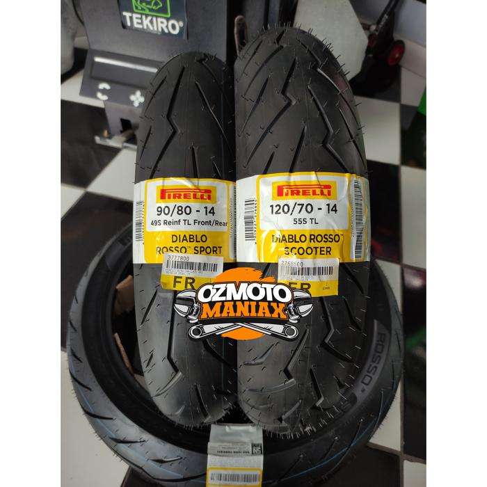 Jual Paket Ban Lexi Pirelli Diablo Rosso Sport 90/80-14 & 120/70-14 ...