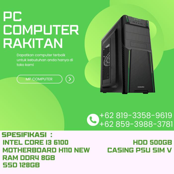 Jual PC Rakitan Intel Core i3 6100 8GB 128GB 500GB Casing Simbadda SIM V - Jakarta Pusat - MP ...