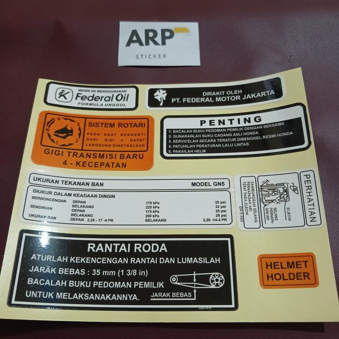 Jual STICKER STIKER PENTING DETAIL PELENGKAP HONDA ASTREA STAR PRIMA ...