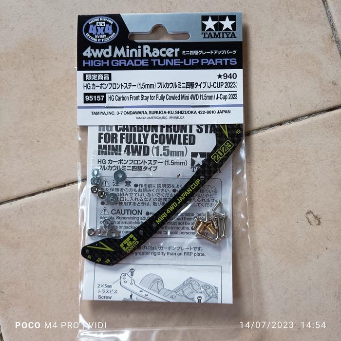 Jual Tamiya 95157 HG Carbon Front Stay for Mini 4WD (1.5mm) J-Cup 2023 ...