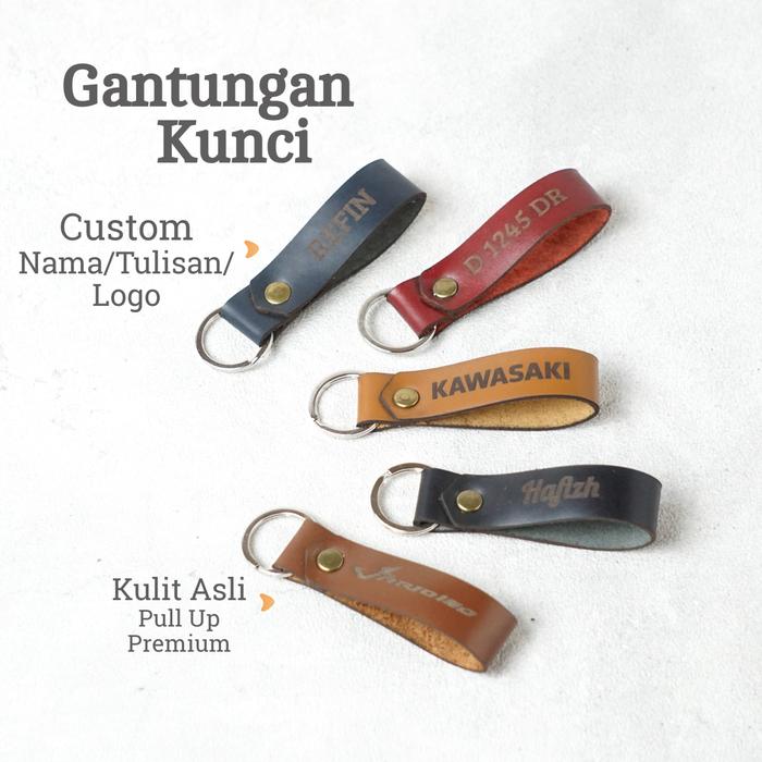 Promo Gantungan Kunci Kulit Custom / Leather Keychain Ring - Kab ...