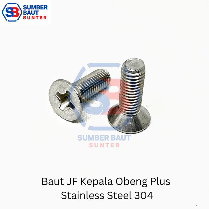 Jual JF M5x10 Baut Kepala Obeng + Rata Stainless SS 304 Flat Head M5 x 10 - Jakarta Utara ...