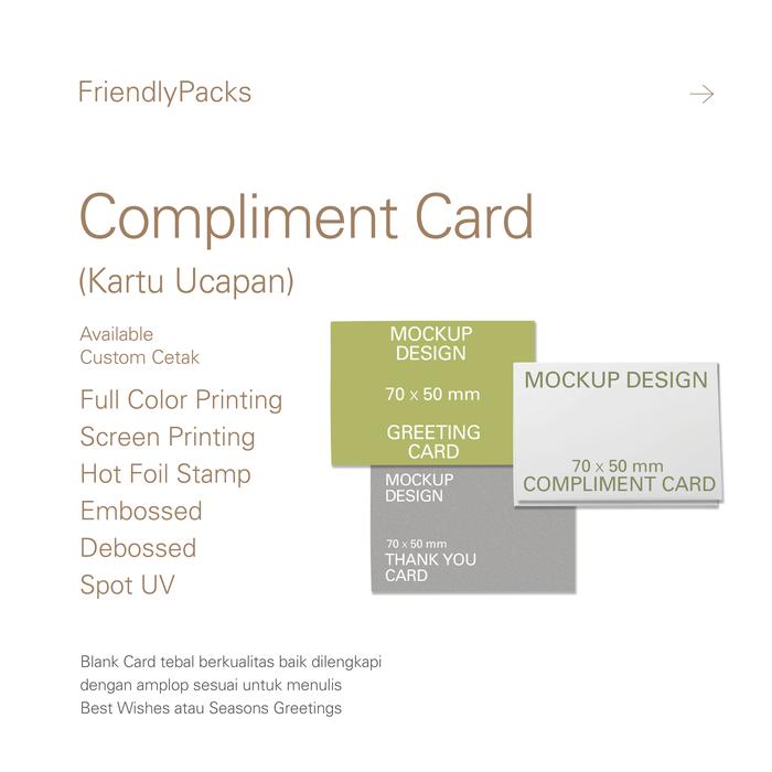 Jual Custom Cetak Desain Print Compliment Card / Kartu Ucapan Thank You ...