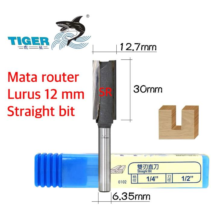 Jual Mata Router/ Profil Lurus 12 mm/Straight Bit TIGER - Jakarta Timur ...
