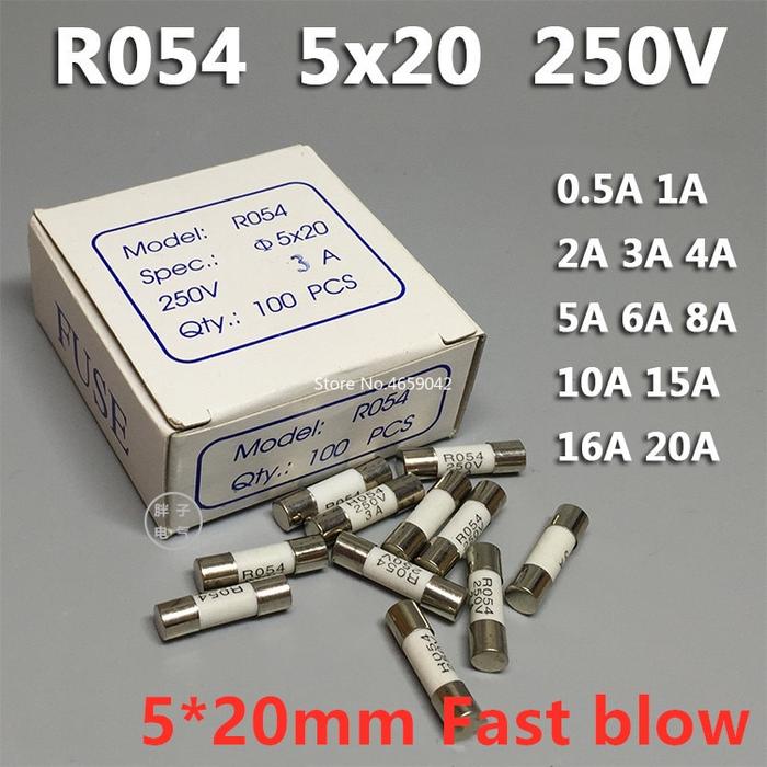 Jual Fuse R054 2A 250V Fuse Ceramics Keramik Cylinder 5x20mm 5*20 5 x 20 mm - 3A - Jakarta Pusat ...