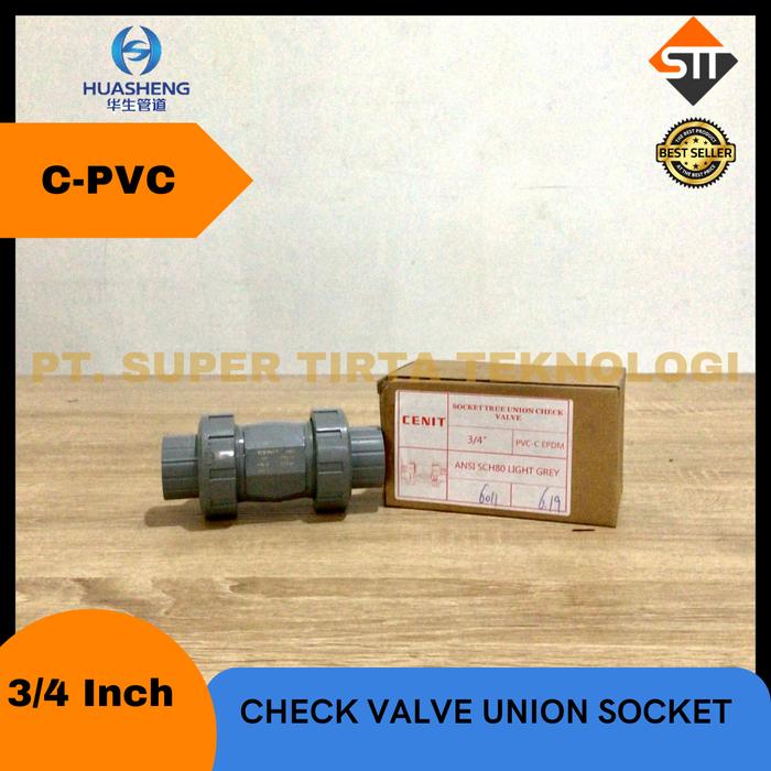 Jual C-PVC Check Valve Union Socket Sch.80 PN10 - 1 Inch - Kab ...