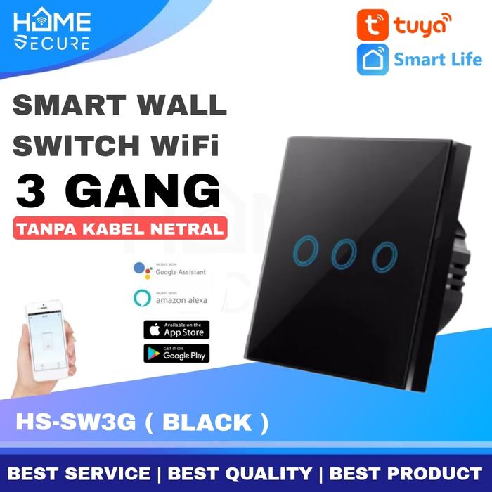 Jual Smart Wall Switch 3 Gang WiFi Tuya App / Saklar Otomatis HS-SW3G ...