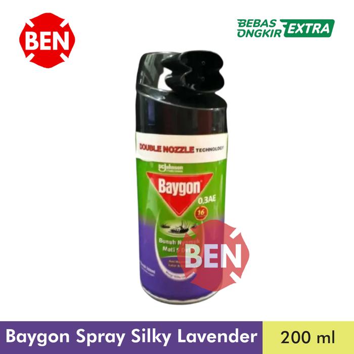 Jual Baygon Spray Wangi SILKY LAVENDER 200ml 200 ml Semprot Ungu Kecil ...