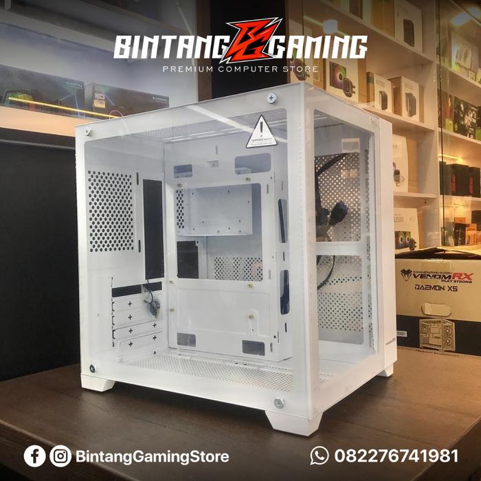 Jual Casing PC Gaming VenomRX Daemon XS Tempered M-ATX - White ...