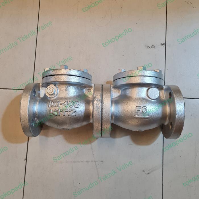 Jual SWING CHECK VALVE KITZ 1 1/2" INCH FLANGE JIS 10K DN40 CAST IRON ...