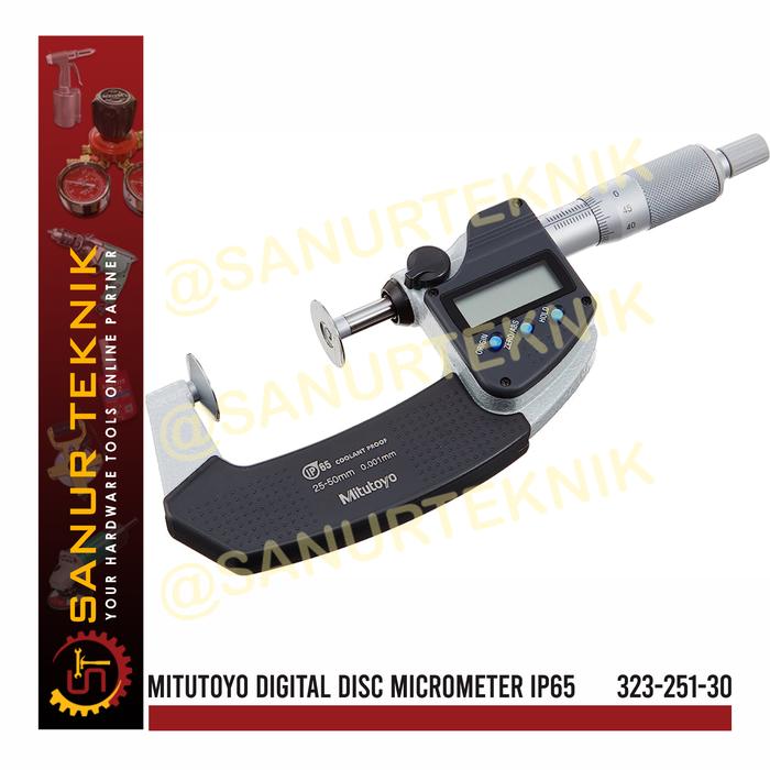 Jual MITUTOYO 323-251-30 Digital Disc Micrometer IP65 25-50mm 0.001mm ...