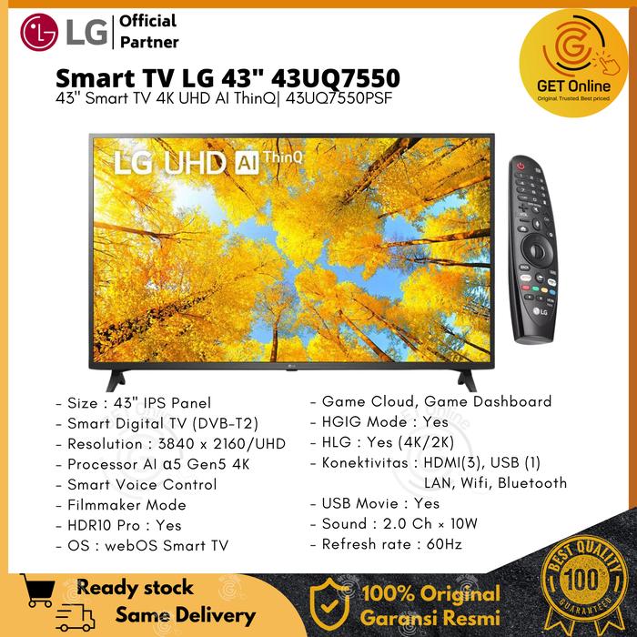 Jual LG 43UQ7550 Smart TV 43" 4K Smart UHD AI ThinQ | 43UQ7550PSF ...