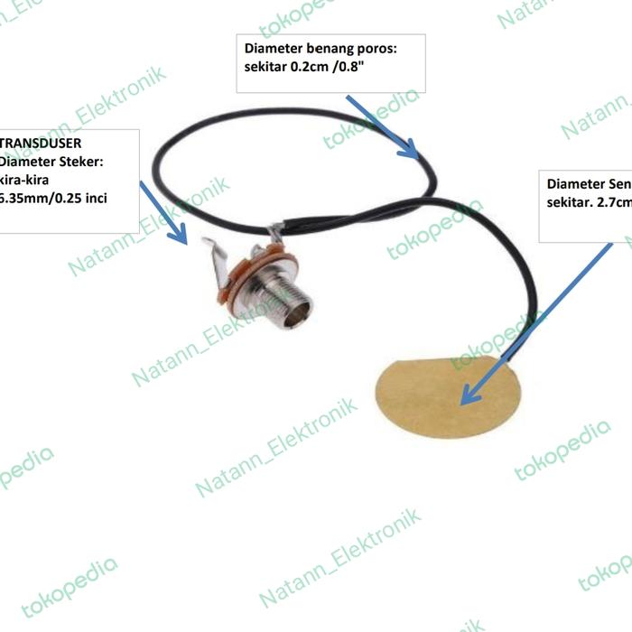 Jual sensor piezo piezoelectric plus socket kabel soket akai gitar guitar - Jakarta Barat ...