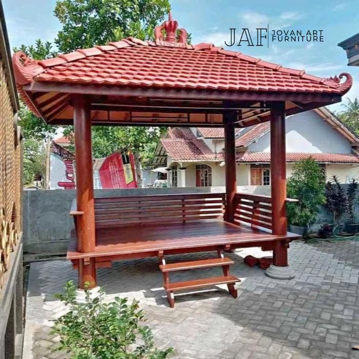 Jual Gazebo Minimalis Kayu Kelapa Ukuran 3 x 3 Meter - Jovan Art ...