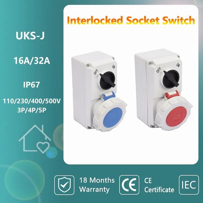 Jual Socket Industri Dengan Saklar Interlock 16A 3P 6H IP67 - Jakarta ...
