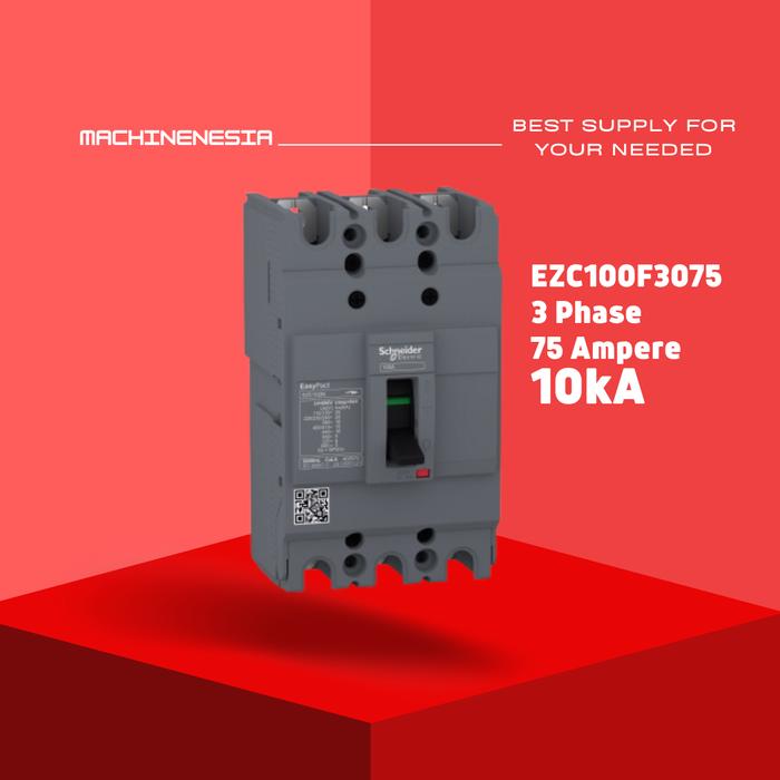 Jual MCCB 3P 75A 10kA SCHNEIDER EASYPACT EZC100F3075 EZC 3 PHASE 75 ...