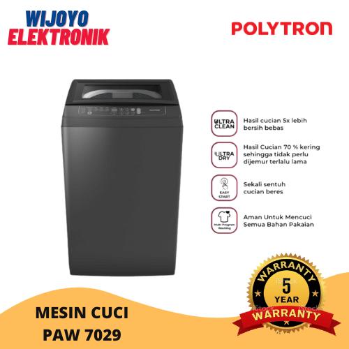 Jual MESIN CUCI 1 TABUNG POLYTRON PAW 7029 Y TOP LOADING 7 KG ZEROMATIC ...