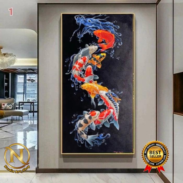 Jual Lukisan Koi naga plus Bingkai - Kab. Bandung - Nurdin Art Shop ...