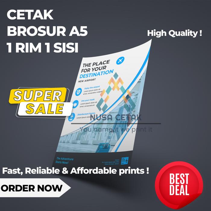 Jual Cetak Brosur A5 - 1 SISI (500 Lembar / 1 RIM) Murah ! - Jakarta ...