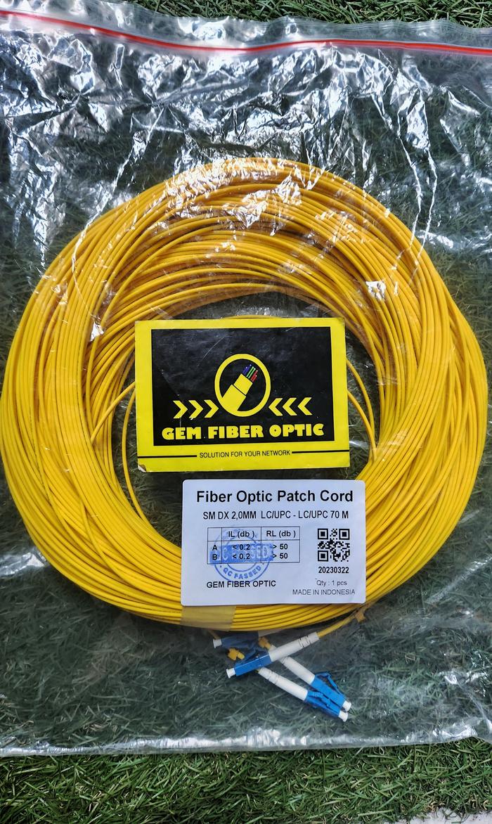 Jual LC - LC 70 Meter Duplex Singlemode Patch Cord Fiber Optic Cable - Jakarta Selatan - GEM ...