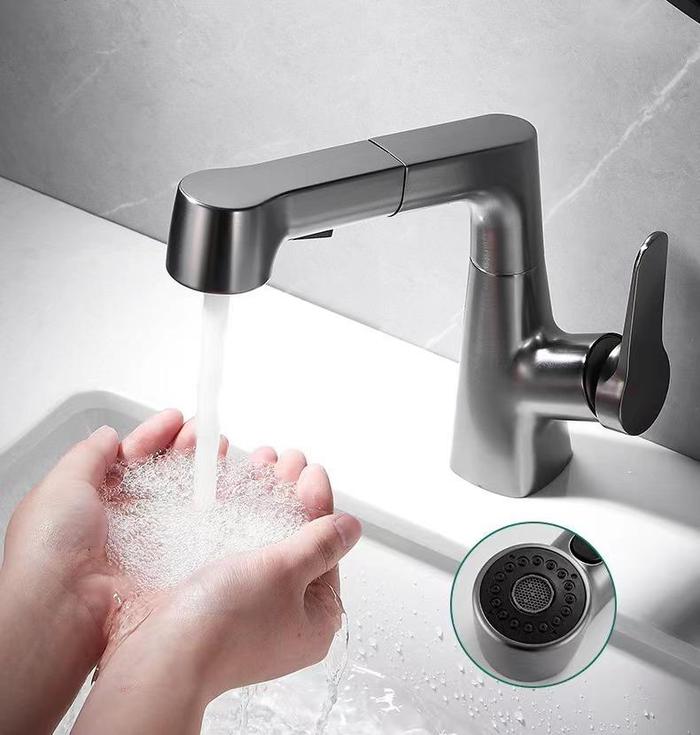 Jual Kran Sink washtafel Tarik Grey tebal mixer -keran air cuci tangan ...