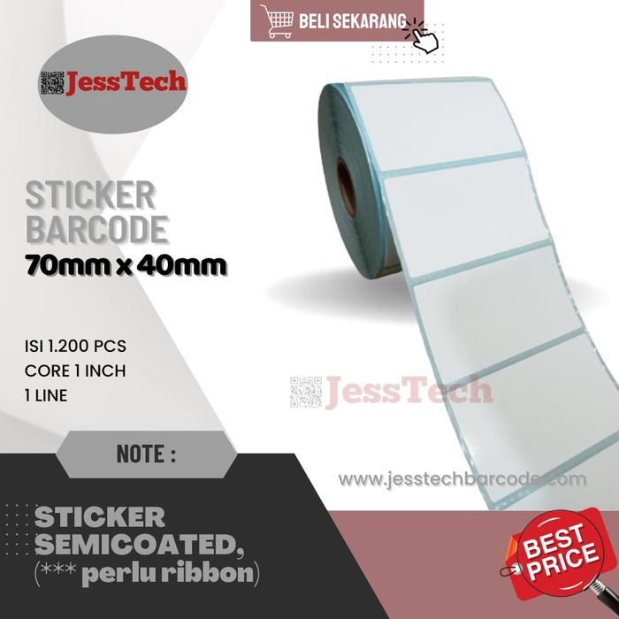 Jual STIKER BARCODE SEMICOAT 70X40MM 7x4 cm LABEL PERPUSTAKAAN REKAM ...